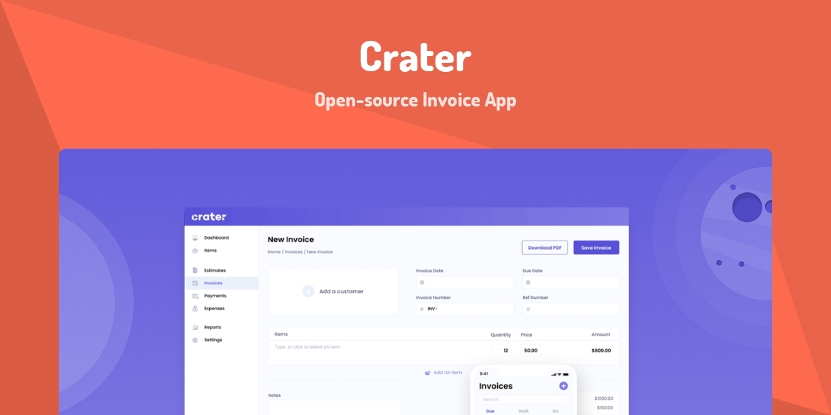 Crater - Open-source Invoice App - Made with Laravel