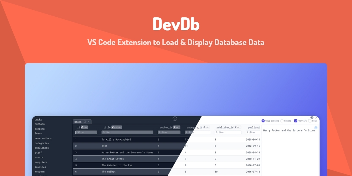 Devdb Vs Code Extension To Load And Display Database Data Made With