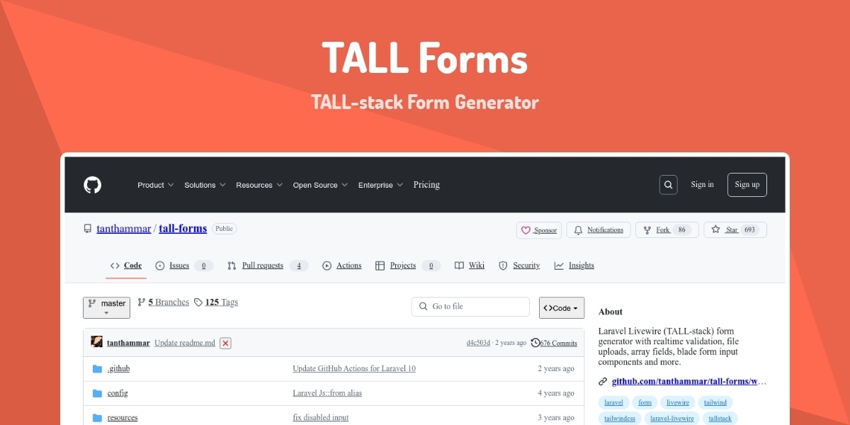 TALL Forms - TALL-stack Form Generator - Made with Laravel