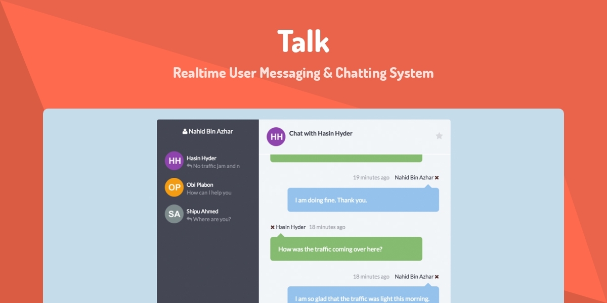 Talk Realtime User Messaging And Chatting System Made With Laravel