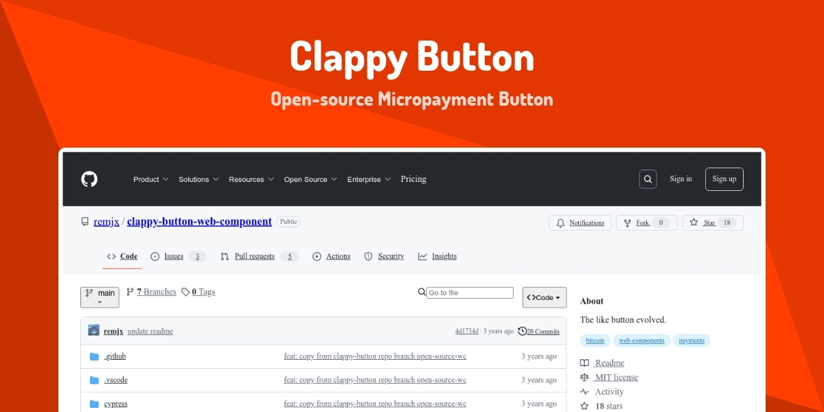 Clappy Button - Open-source Micropayment Button - Made with Svelte