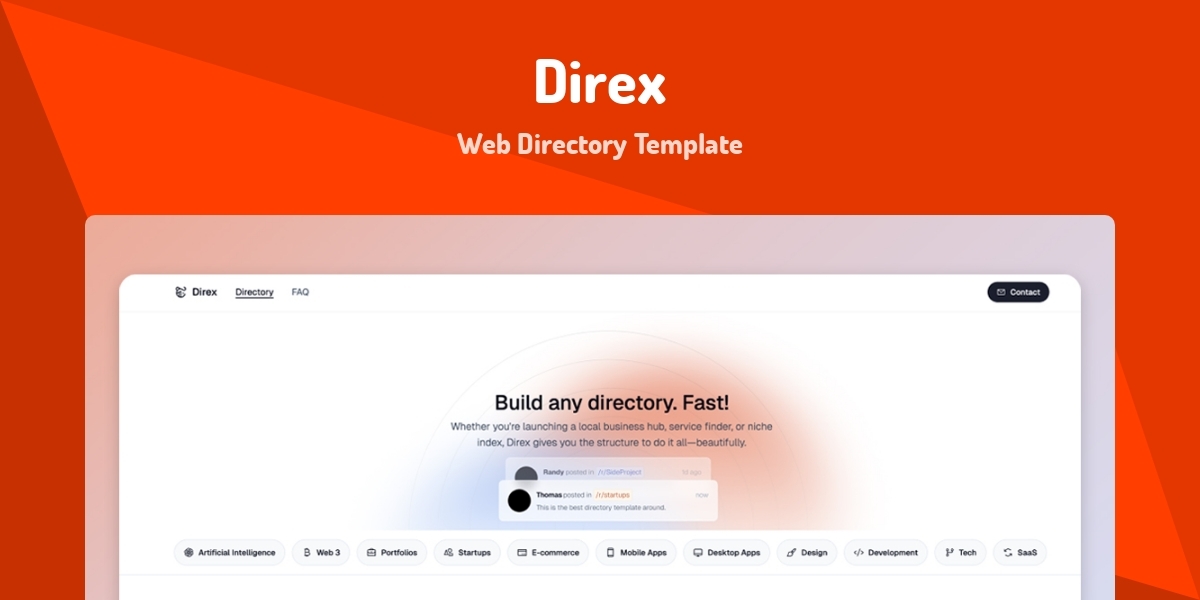 Direx - Web Directory Template - Made with Svelte