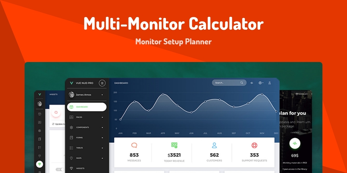 Multi-Monitor Calculator - Monitor Setup Planner - Made with Svelte
