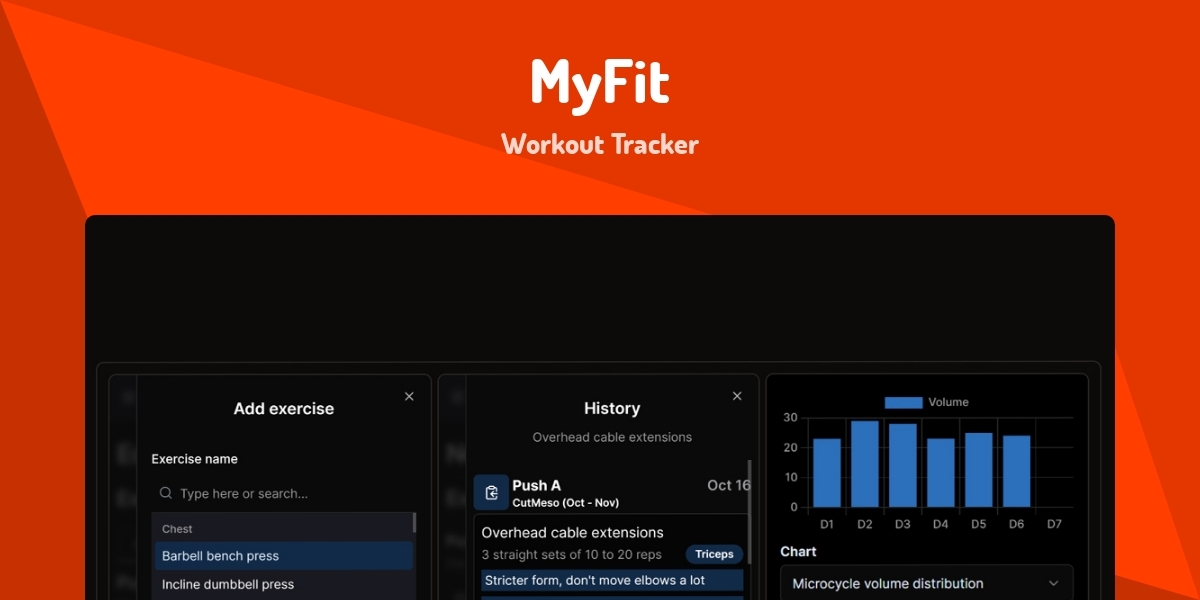 MyFit - Workout Tracker - Made with Svelte