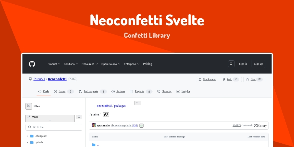 Neoconfetti Svelte - Confetti Library - Made with Svelte