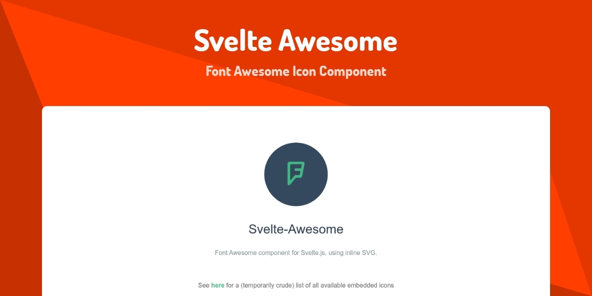 Svelte Awesome - Font Awesome Icon Component - Made with Svelte