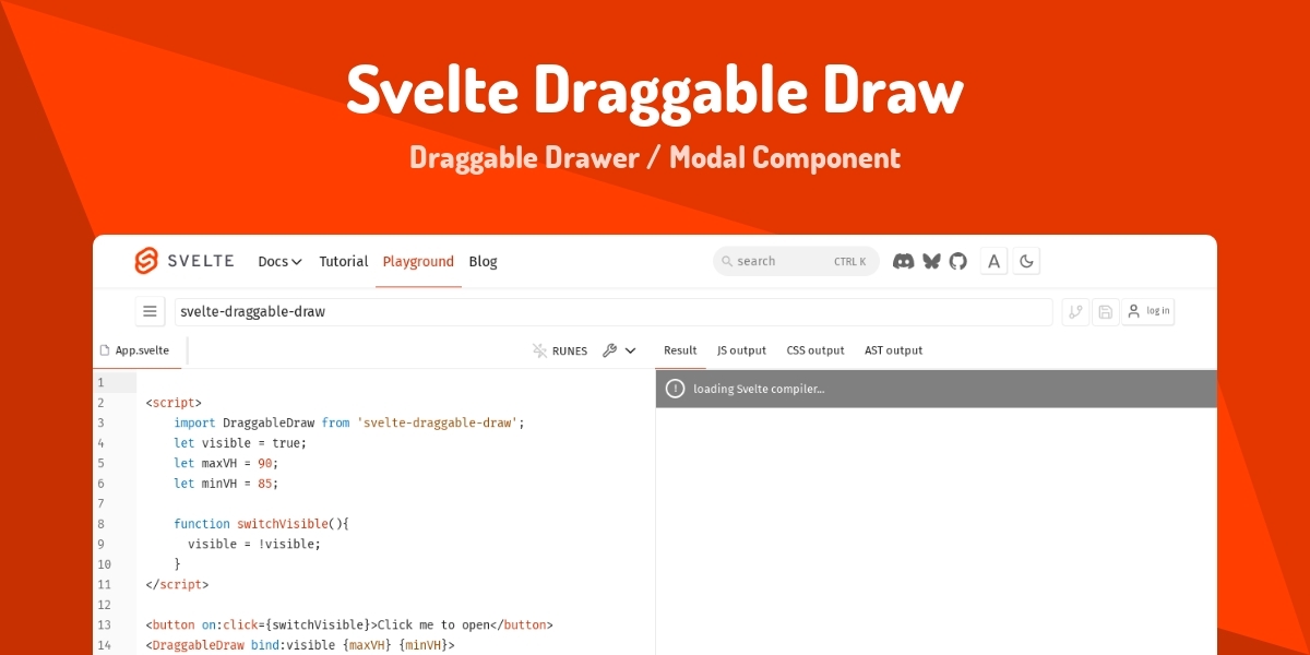 Svelte Draggable Draw - Draggable Drawer / Modal Component - Made with Svelte