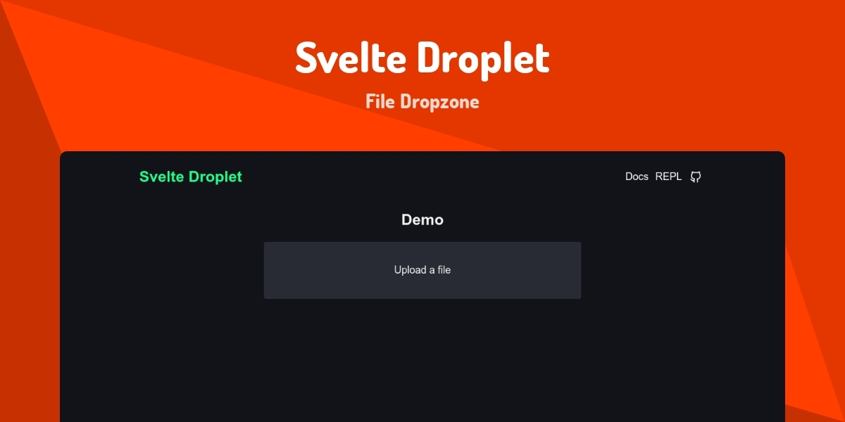 Svelte Droplet File Dropzone Made With Svelte 5167