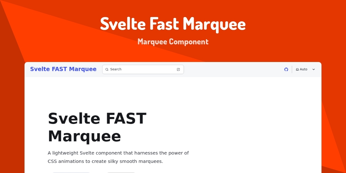 Svelte Fast Marquee - Marquee Component - Made with Svelte