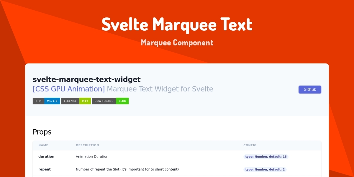 Svelte Marquee Text - Marquee Component - Made with Svelte