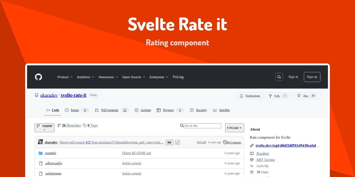 Svelte Rate it - Rating component - Made with Svelte