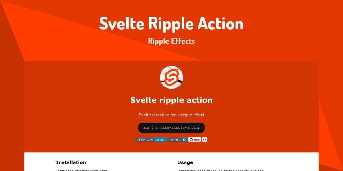 Svelte Ripple Action - Ripple Effects - Made with Svelte