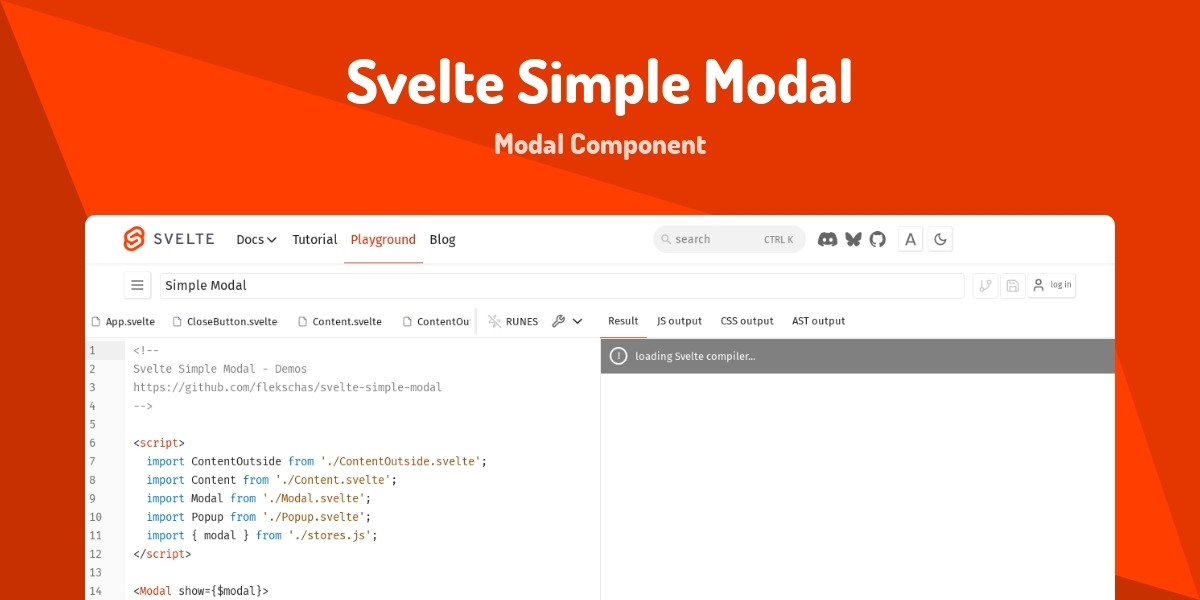Svelte Simple Modal - Modal Component - Made with Svelte