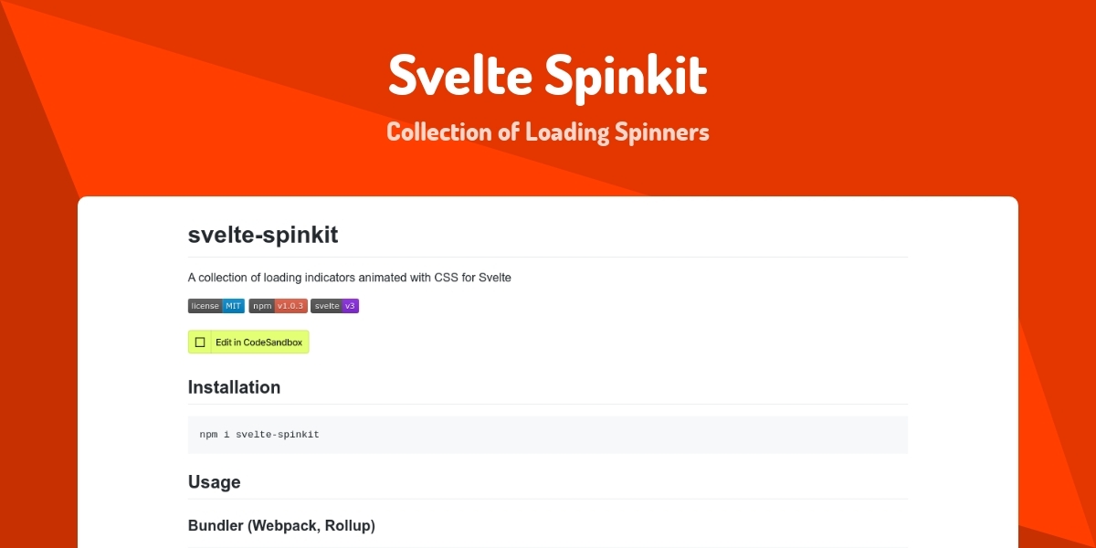 Svelte Spinkit - Collection of Loading Spinners - Made with Svelte