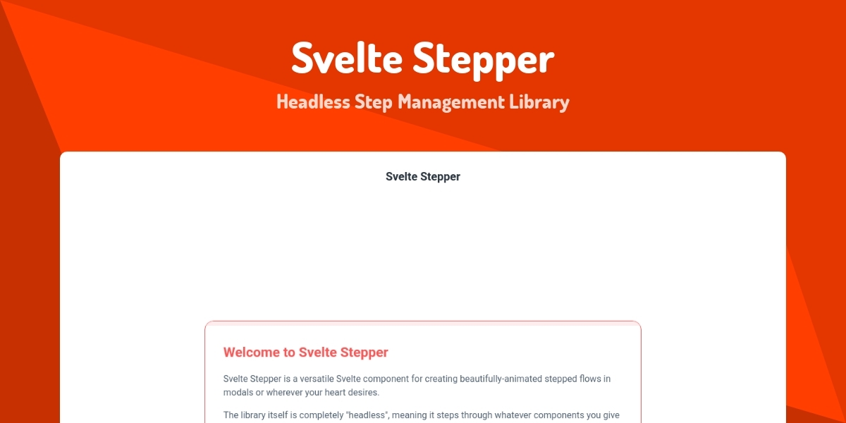 Svelte Stepper - Headless Step Management Library - Made with Svelte
