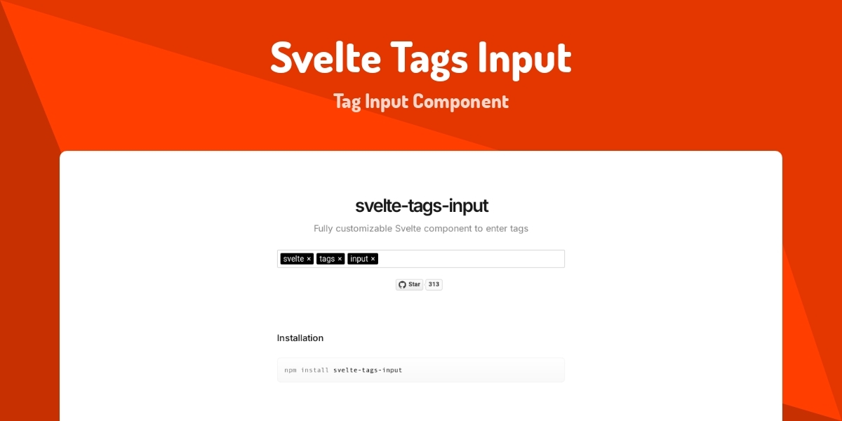 Svelte Tags Input - Tag Input Component - Made with Svelte