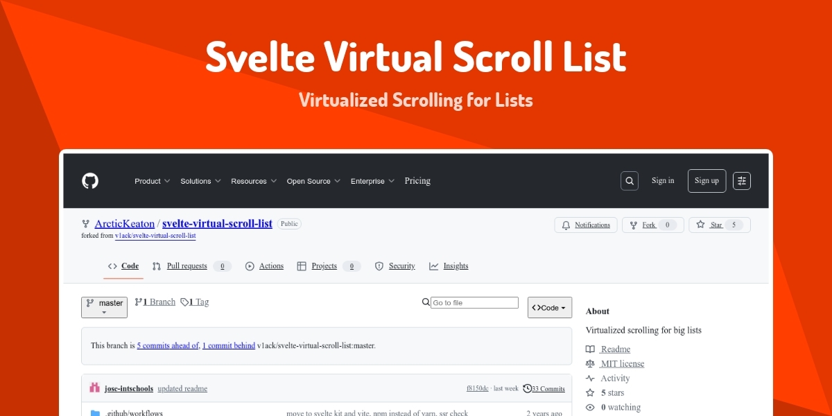 Svelte Virtual Scroll List - Virtualized Scrolling for Lists - Made with Svelte