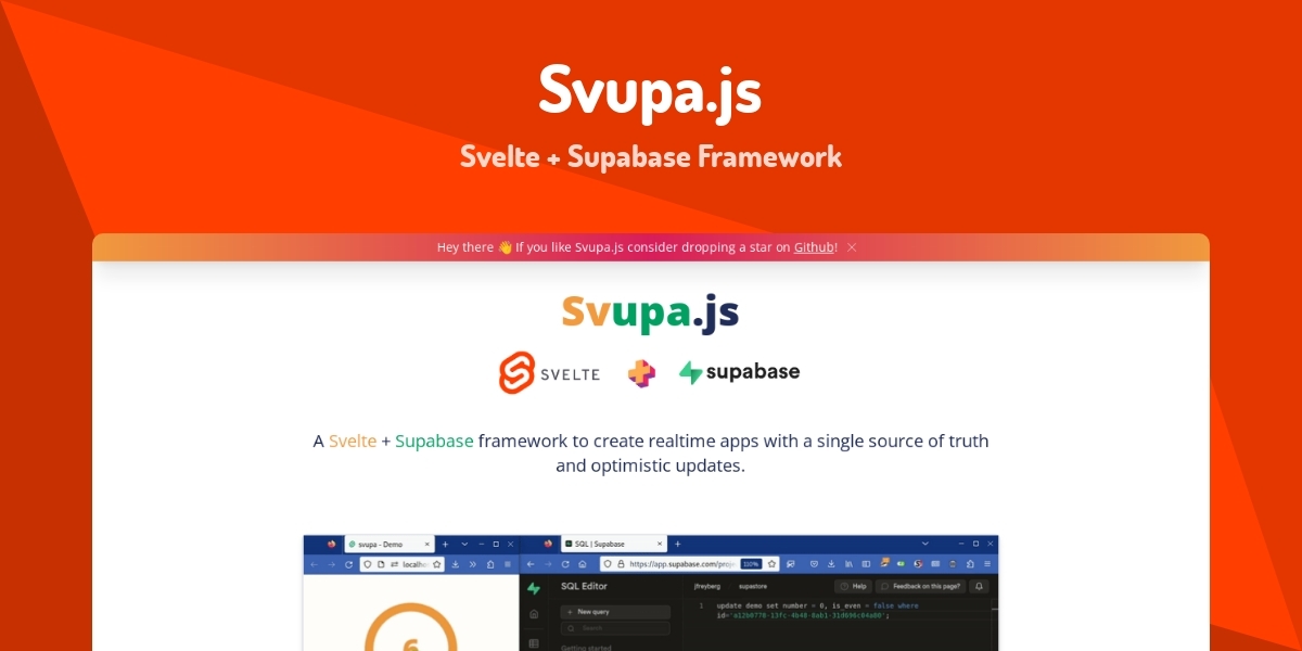 Svupajs Svelte Supabase Framework Made With Svelte