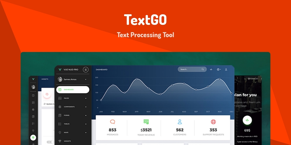 TextGO - Text Processing Tool - Made with Svelte