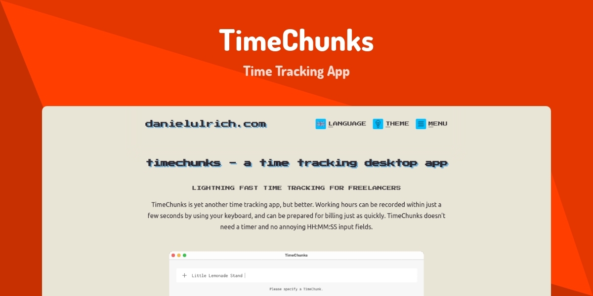TimeChunks - Time Tracking App - Made with Svelte