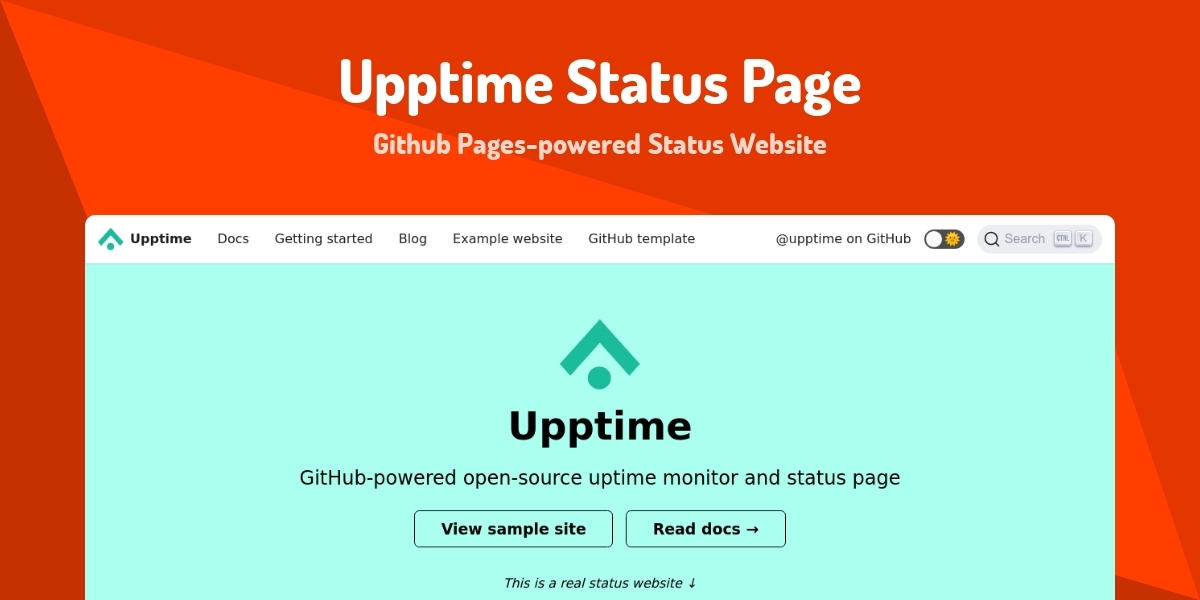 Upptime Status Page - Github Pages-powered Status Website - Made with Svelte
