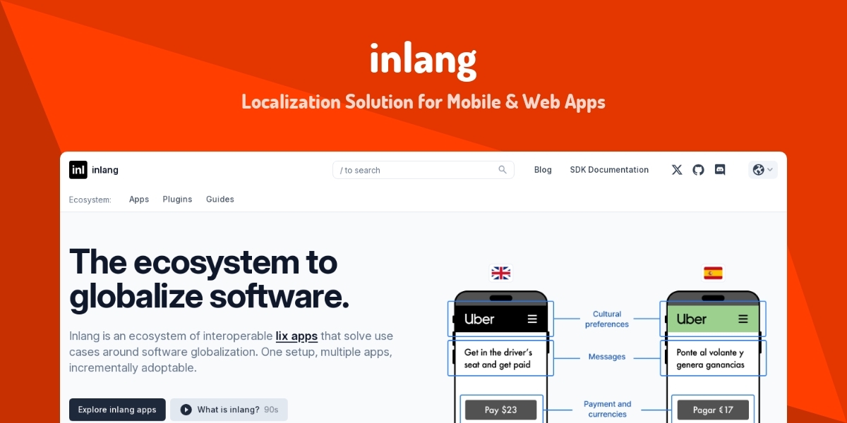 inlang - Localization Solution for Mobile & Web Apps - Made with Svelte