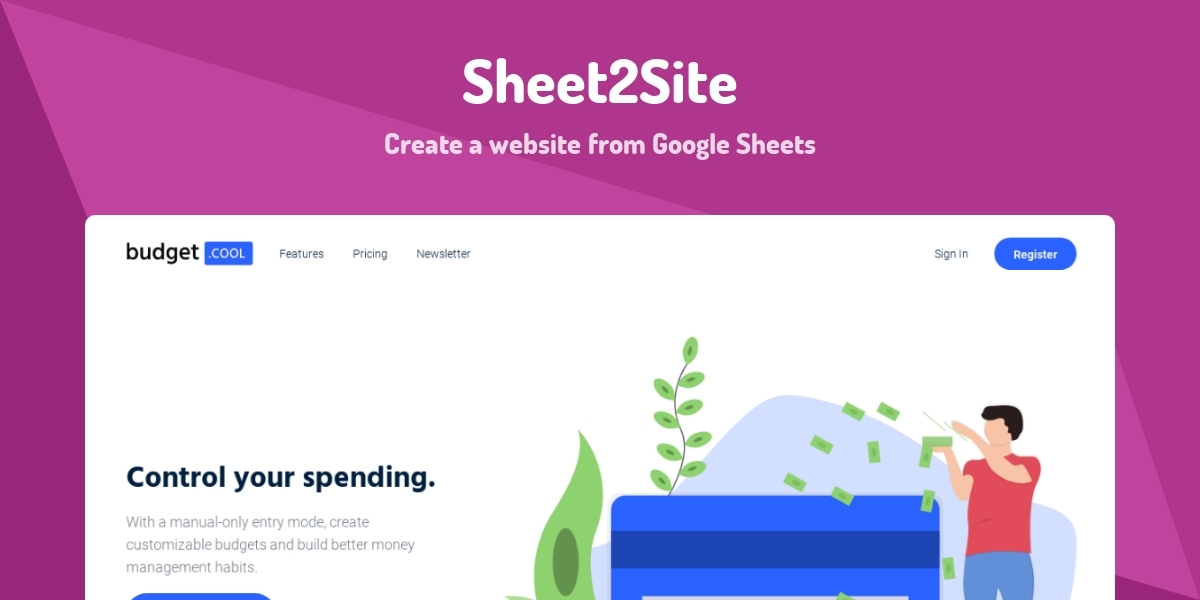 Sheet2Site - Create a website from Google Sheets - Made with no code