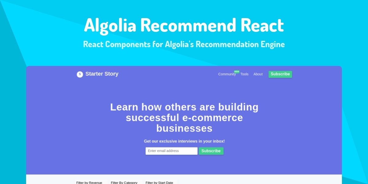 Algolia Recommend React - React Components for Algolia's Recommendation Engine - Made with React.js