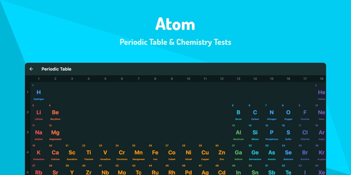 Atom - Periodic Table & Chemistry Tests - Made with React.js
