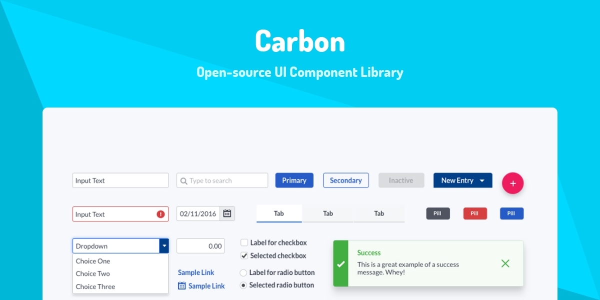 Carbon - Open-source UI Component Library - Made with React.js