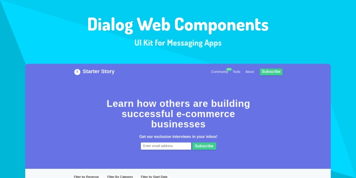 Dialog Web Components - UI Kit for Messaging Apps - Made with React.js