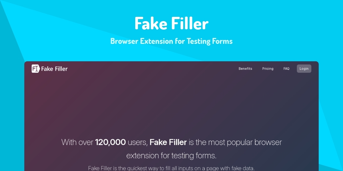 Fake Filler - Browser Extension for Testing Forms - Made with React.js