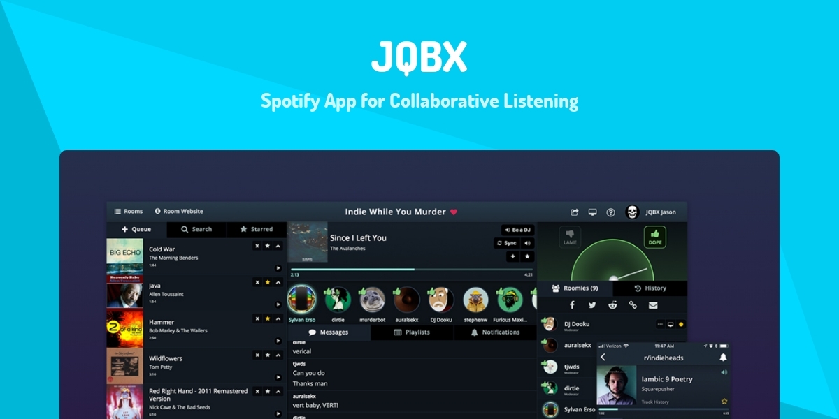 JQBX - Spotify App for Collaborative Listening - Made with React.js