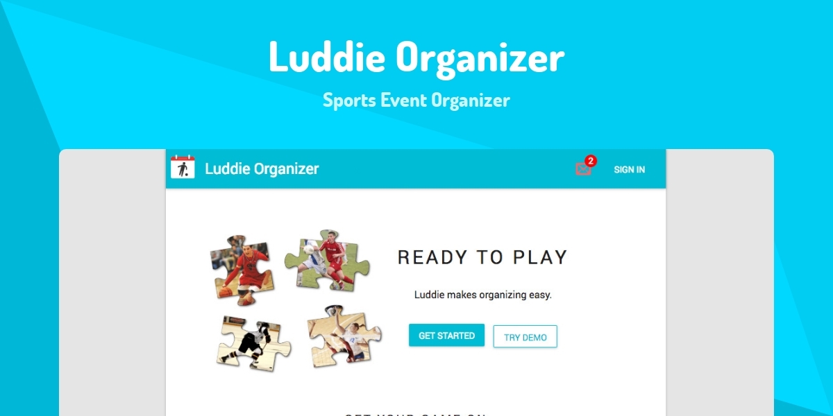 Luddie Organizer - Sports Event Organizer - Made with React.js