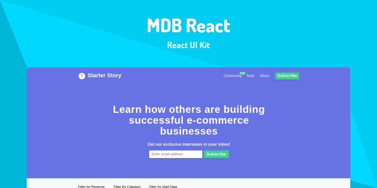 MDB React - React UI Kit - Made with React.js