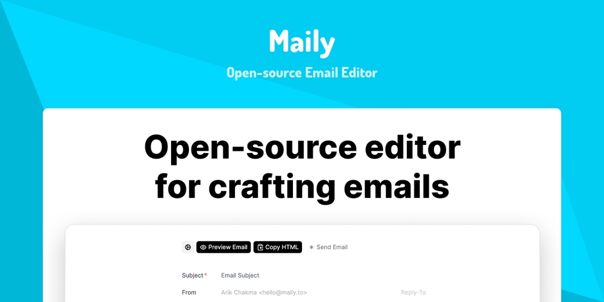 Maily - Open-source Email Editor - Made with React.js