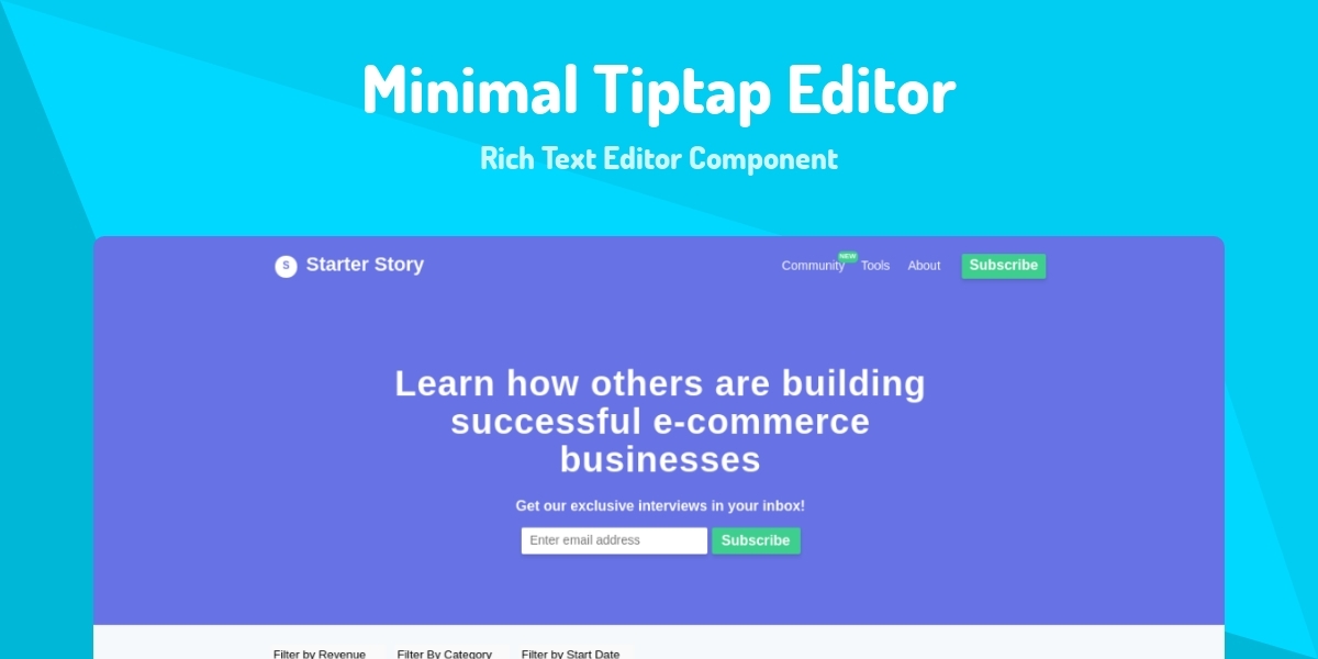 Minimal Tiptap Editor - Rich Text Editor Component - Made with React.js