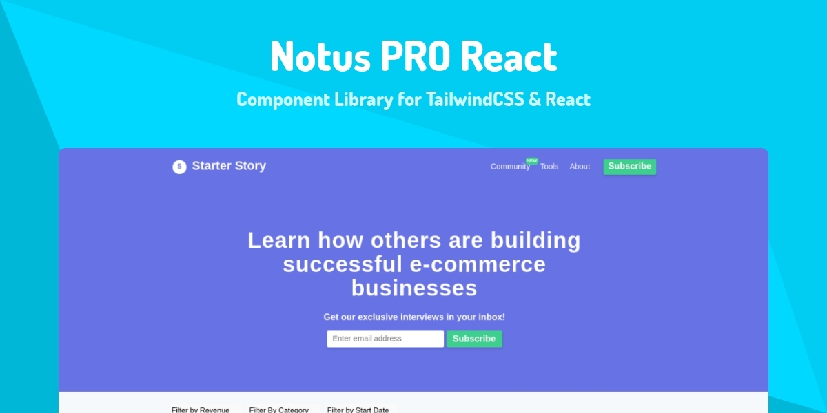 Notus PRO React - Component Library for TailwindCSS & React - Made with React.js