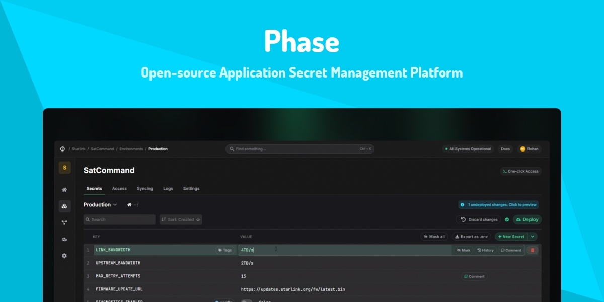 Phase - Open-source Application Secret Management Platform - Made with ...