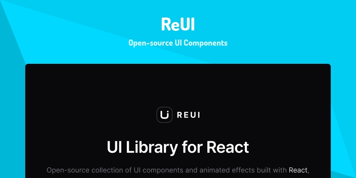 ReUI - Open-source UI Components - Made with React.js