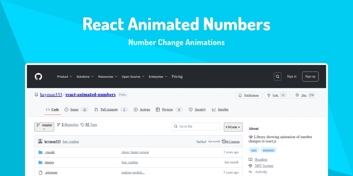 React Animated Numbers - Number Change Animations - Made with React.js
