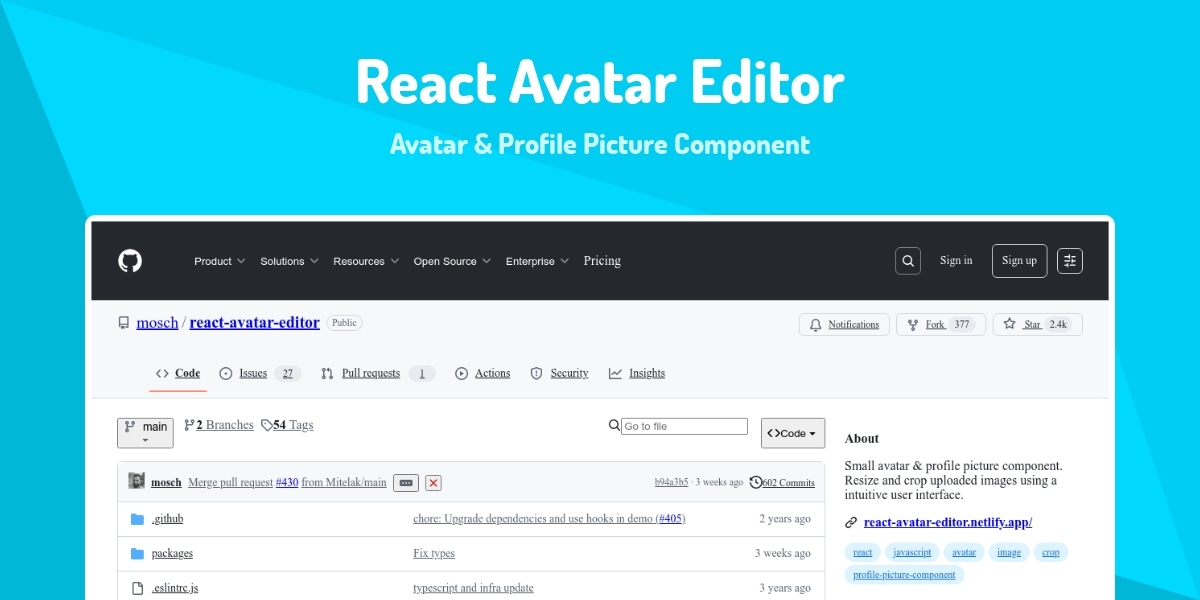 React Avatar Editor - Avatar & Profile Picture Component - Made with React.js