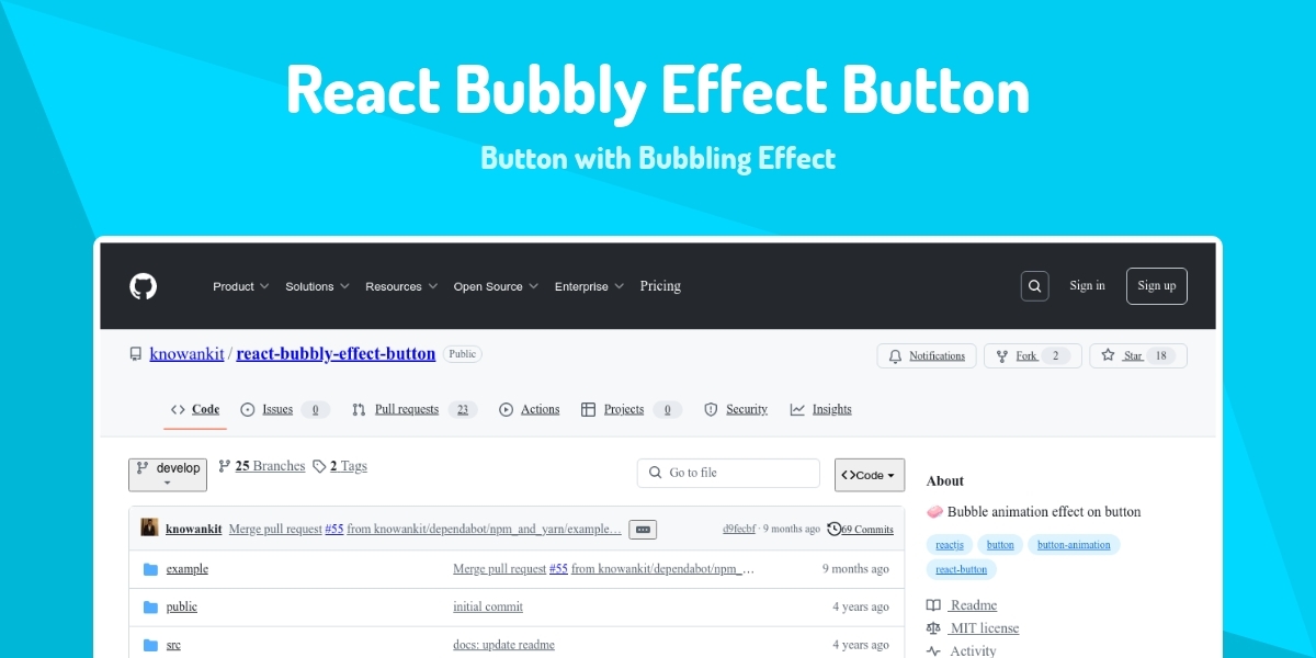 React Bubbly Effect Button - Button with Bubbling Effect - Made with React.js
