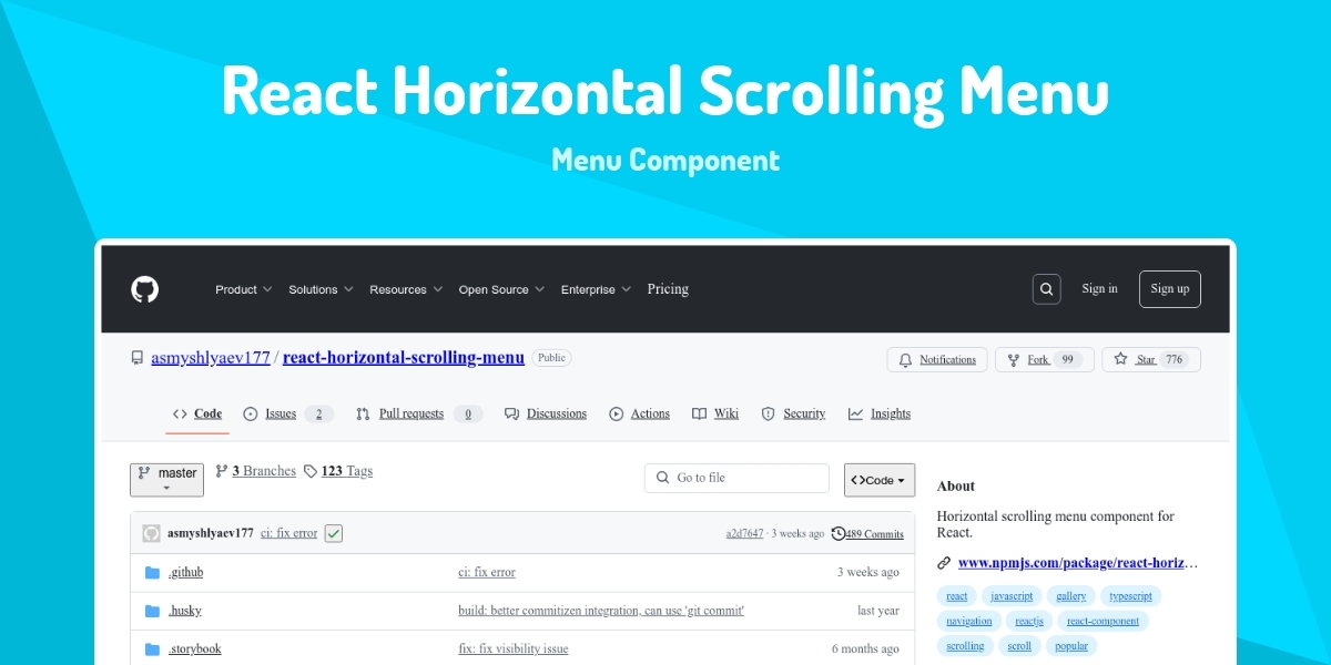 React Horizontal Scrolling Menu - Menu Component - Made with React.js