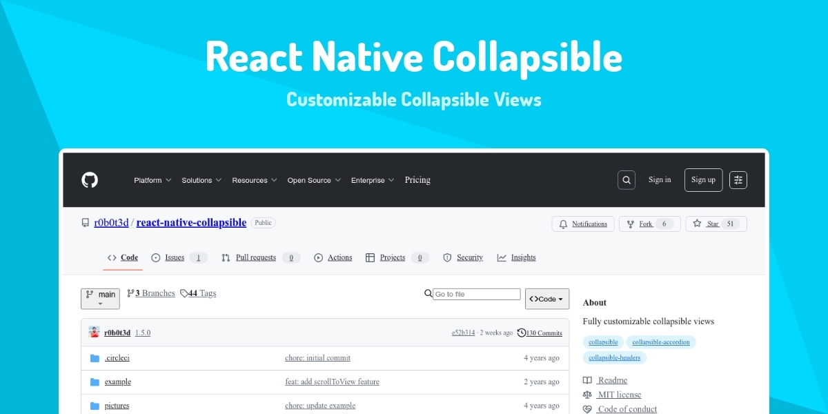 React Native Collapsible - Customizable Collapsible Views - Made with React.js