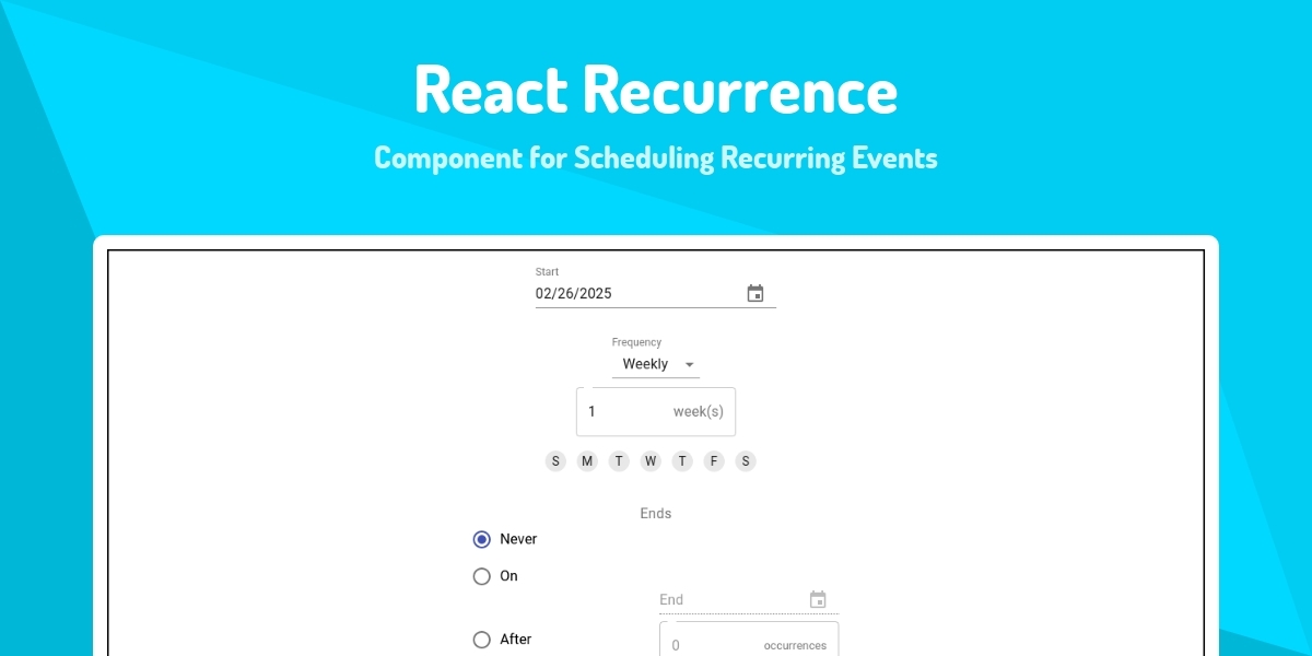 React Recurrence - Component for Scheduling Recurring Events - Made ...
