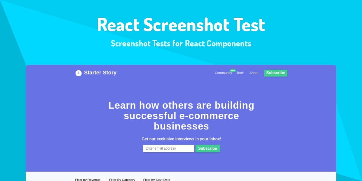React Screenshot Test Screenshot Tests For React Components Made