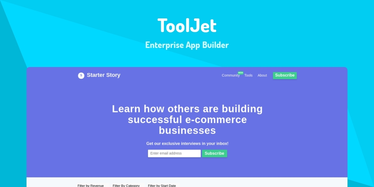 ToolJet - Enterprise App Builder - Made with React.js