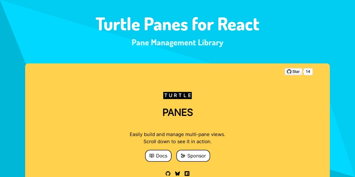 Turtle Panes for React - Pane Management Library - Made with React.js