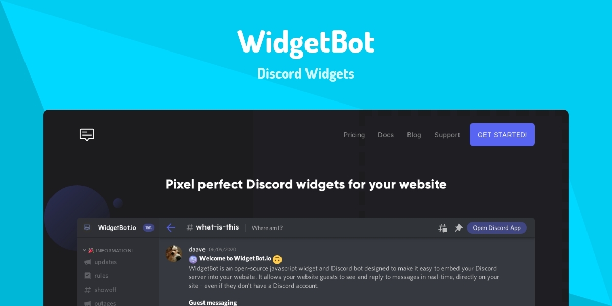 WidgetBot - Discord Widgets - Made with React.js